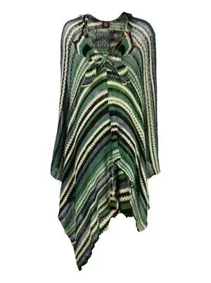 VITELLI Butterfly Knit Longline Poncho - Green