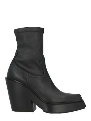VIC MATIE Leather Sock Ankle Boots - Black