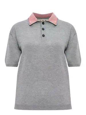 Marni Jersey Polo Top - Grey