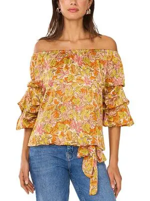 Vince Camuto Off-the-shoulder Blouse - Crushed Orange