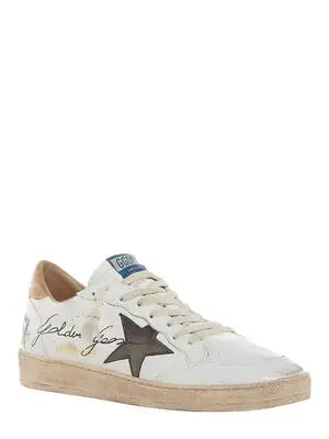 GOLDEN GOOSE Ball Star Low Top Sneakers - White Silver