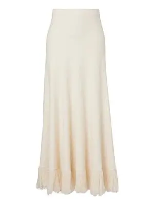 Bottega Veneta Knitted Cotton-blend Maxi Skirt - White