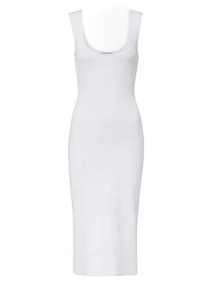 Bottega Veneta Chain-detail Ribbed-knit Midi Dress - White