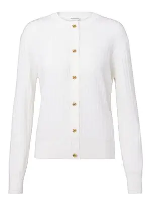Bottega Veneta Knot Ribbed-knit Wool Cardigan - White