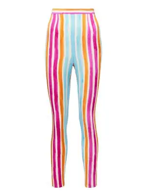 Dolce & Gabbana Striped Silk-blend Leggings - Multicoloured