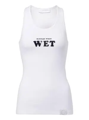Stella McCartney Printed Cotton-blend Tank Top - White
