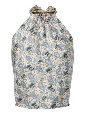 Loro Piana Annet Printed Halterneck Silk Top - Multicoloured