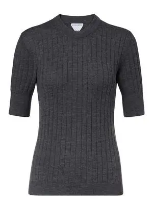 Bottega Veneta Ribbed-knit Top - Grey