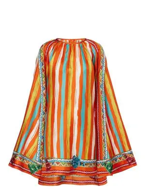 Dolce & Gabbana Oversized Striped Silk Shirt - Multicoloured