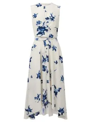 Altuzarra Penny Floral Silk Wrap Dress - White
