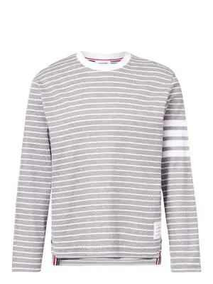 Thom Browne Milano 4-bar Striped Cotton T-shirt - Grey