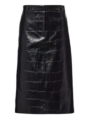 Stella McCartney Croco Pencil Skirt - Black
