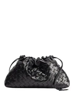 Bottega Veneta Soirée Medium Intrecciato Leather Clutch - Black