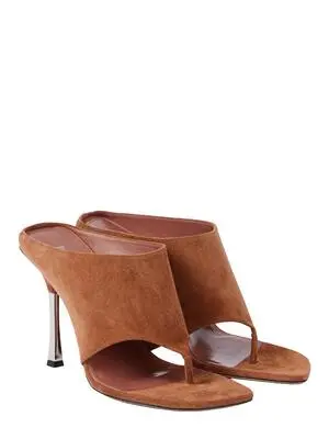 Paris Texas Lorena 100 Suede Thong Sandals - Brown