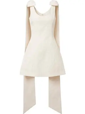 MARKARIAN Gita Bow-detail Brocade Minidress - White