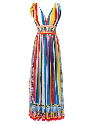Dolce & Gabbana Striped Cotton Maxi Dress - Multicoloured