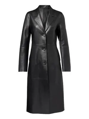 TOTEME Paneled Leather Coat - Black