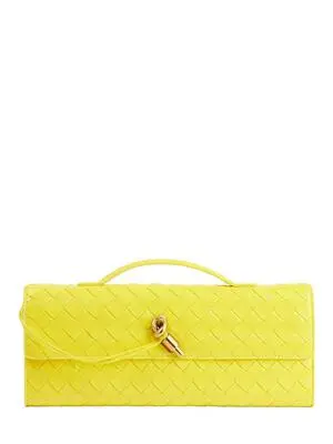 Bottega Veneta Bottega Veneta Andiamo Intrecciato Leather Clutch Yellow