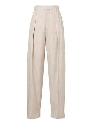 Bottega Veneta High-rise Tapered Trousers - Beige
