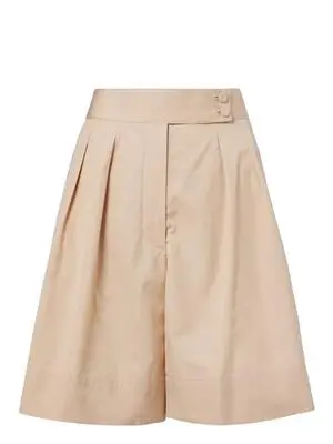 Loro Piana Dorin Cotton Satin Bermuda Shorts - Beige