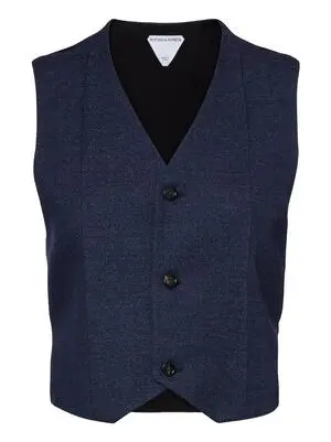 Bottega Veneta Wool Drill Vest - Blue