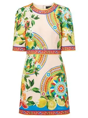 Dolce & Gabbana Printed Cotton-blend Minidress - Multicoloured