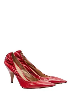 THE ROW Liisa Leather Pumps - Red