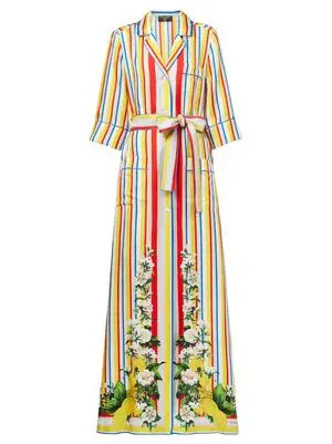 Dolce & Gabbana Striped Silk Shirt Dress - Multicoloured