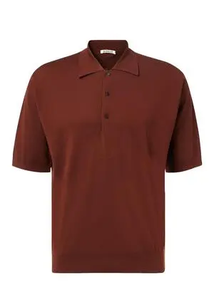Auralee Cotton Polo Shirt - Brown