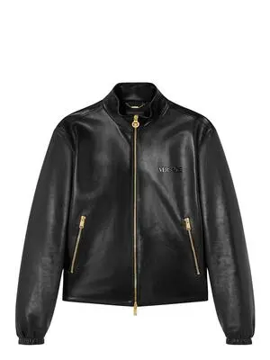 Versace Full-zip Leather Jacket - Black