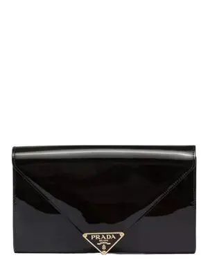 Prada Patent-leather Envelope Bag - Black