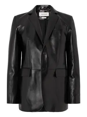Alexander McQueen Leather Blazer - Black