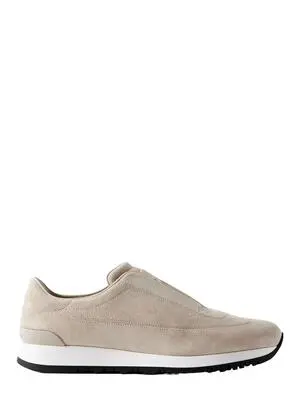 John Lobb Lift Suede Slip-On Sneakers Beige
