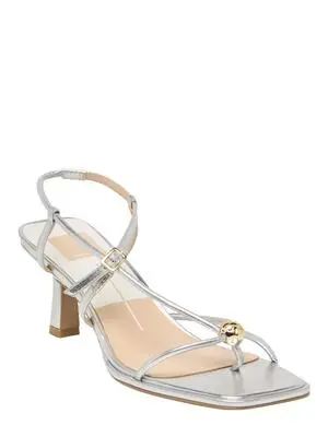 Dolce Vita Mylee High Heel Sandals - Silver Distressed Leather