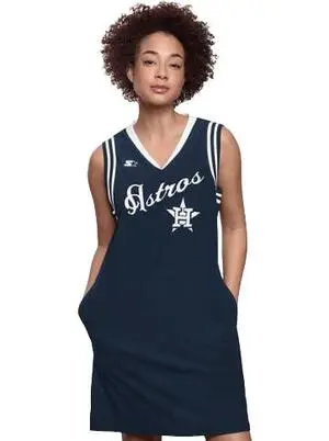 STARTER Houston Astros Fast Track Sneaker V-neck Dress - Navy