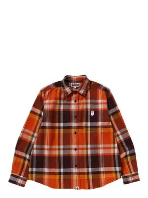 A BATHING APE Check Relaxed Fit Shirt - Orange