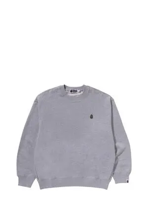 A BATHING APE One Point Relaxed Fit Crewneck Sweatshirt - Grey