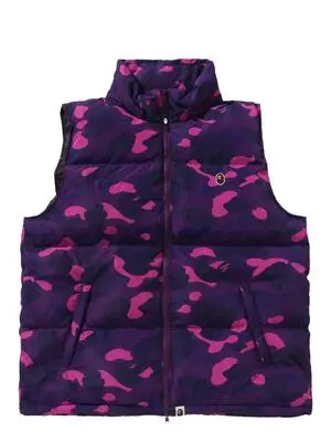 A BATHING APE Color Camo Down Vest - Purple