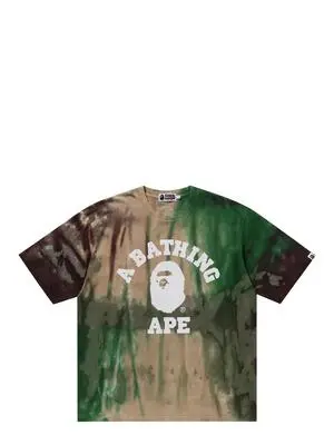 A BATHING APE Ice Dye College Relaxed Fit Tee - Green
