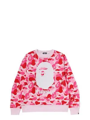 A BATHING APE Abc Camo Crewneck Sweatshirt - Pink