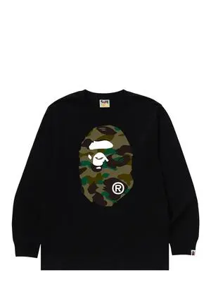 A BATHING APE 1st Camo Big Ape Head Long-sleeve Tee - Black