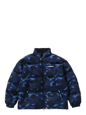 A BATHING APE Color Camo Reversible Down Jacket - Blue