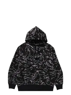 A BATHING APE Marbling Camo Relaxed Fit Pullover Hoodie - Black