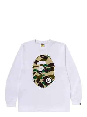A BATHING APE 1st Camo Big Ape Head Long-sleeve Tee - White