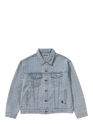 A BATHING APE Jacquard Denim Trucker Jacket - Blue