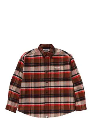 A BATHING APE Check Flannel Shirt - Red