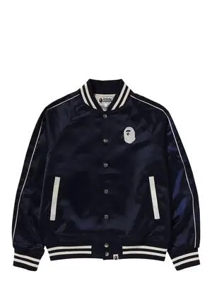 A BATHING APE Nylon Varsity Jacket - Blue