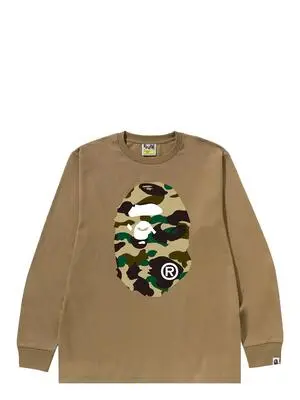 A BATHING APE 1st Camo Big Ape Head Long-sleeve Tee - Tan