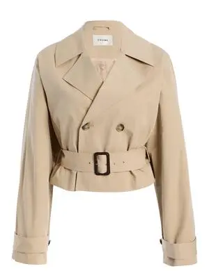 FRAME The Uniform Cotton Trench Jacket - Neutral