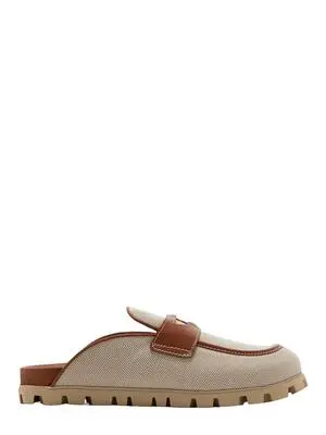 Miu Miu Canvas Loafer Mules - Neutral